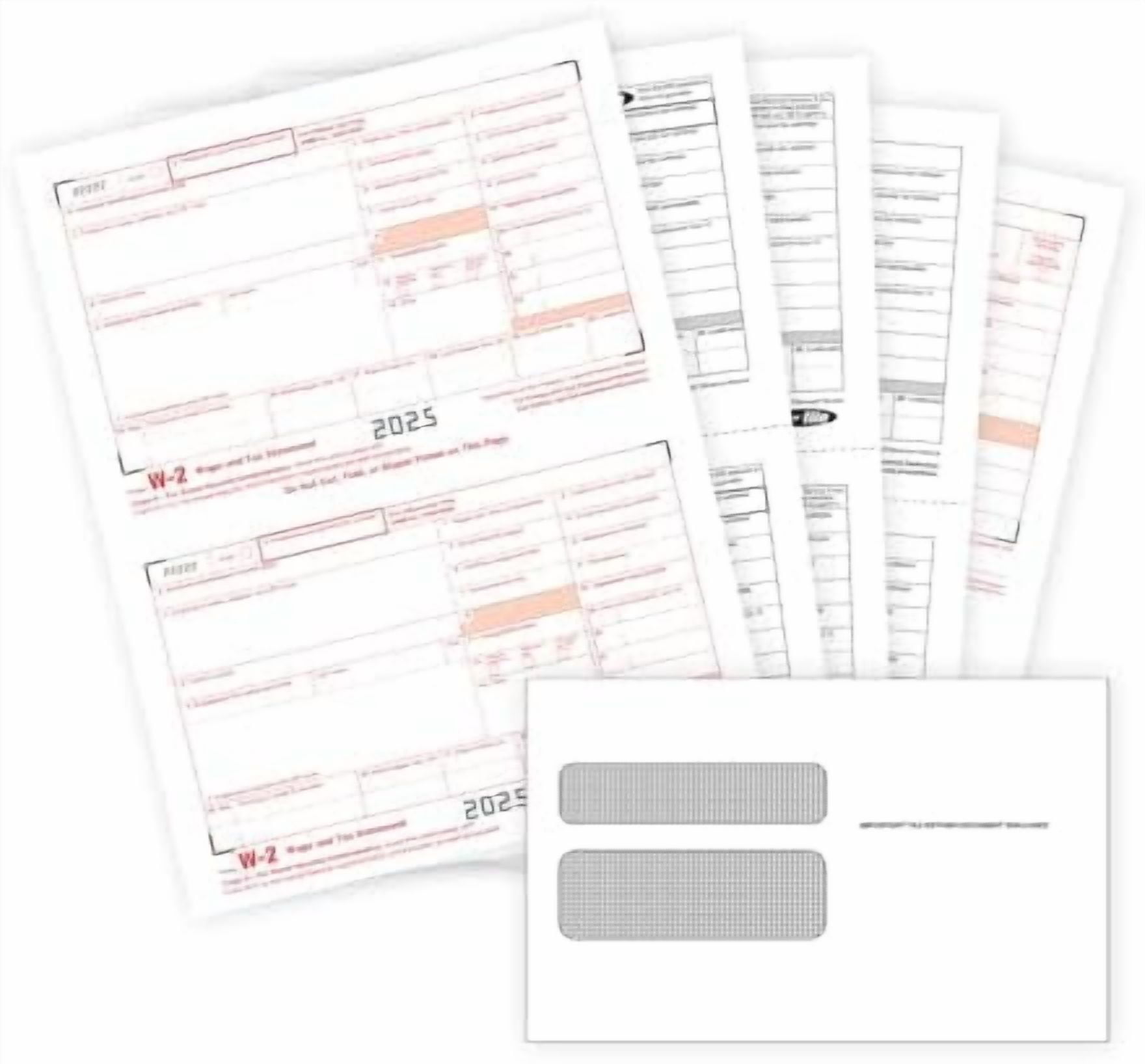 W2 Forms 2025, 4 Part Tax Forms, 25 Employee Kit of Laser Forms, Compatible with QuickBooks and ...