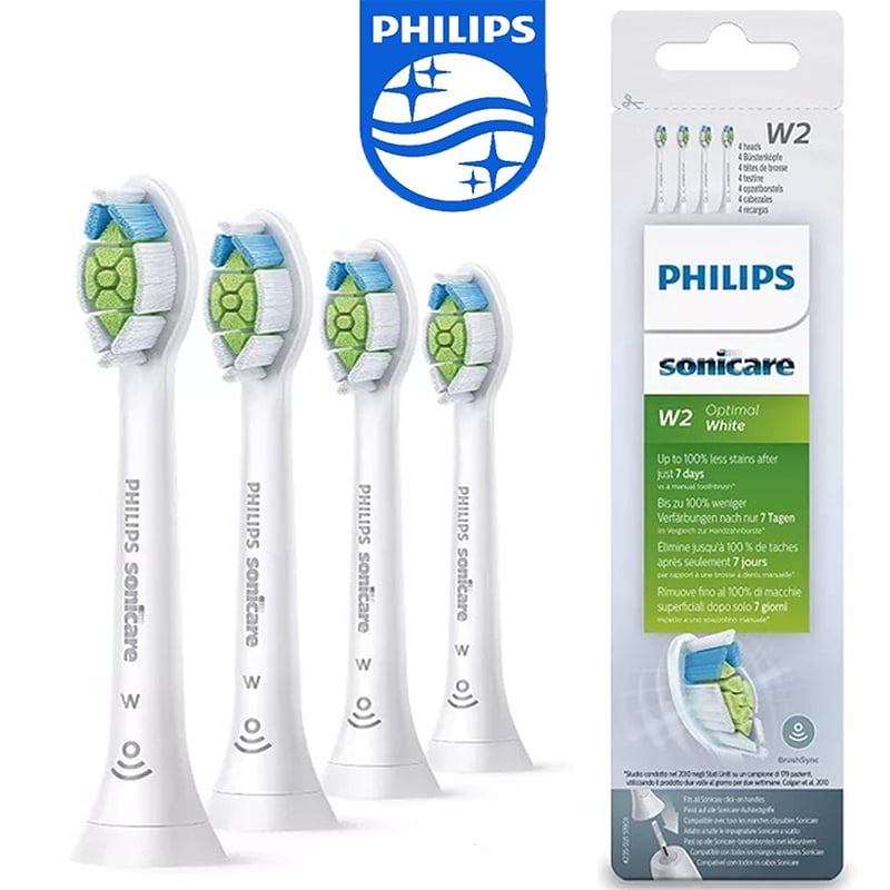 W2 Optimal White Standard Sonic Toothbrush Heads Replacement ...