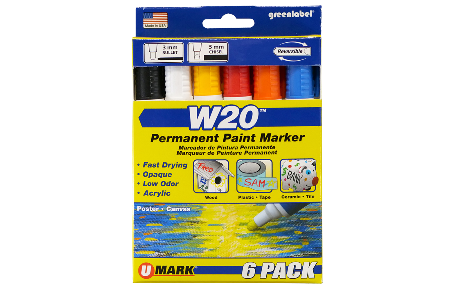 W20 PERMANENT PAINT MARKER 6 PACK - Walmart.com