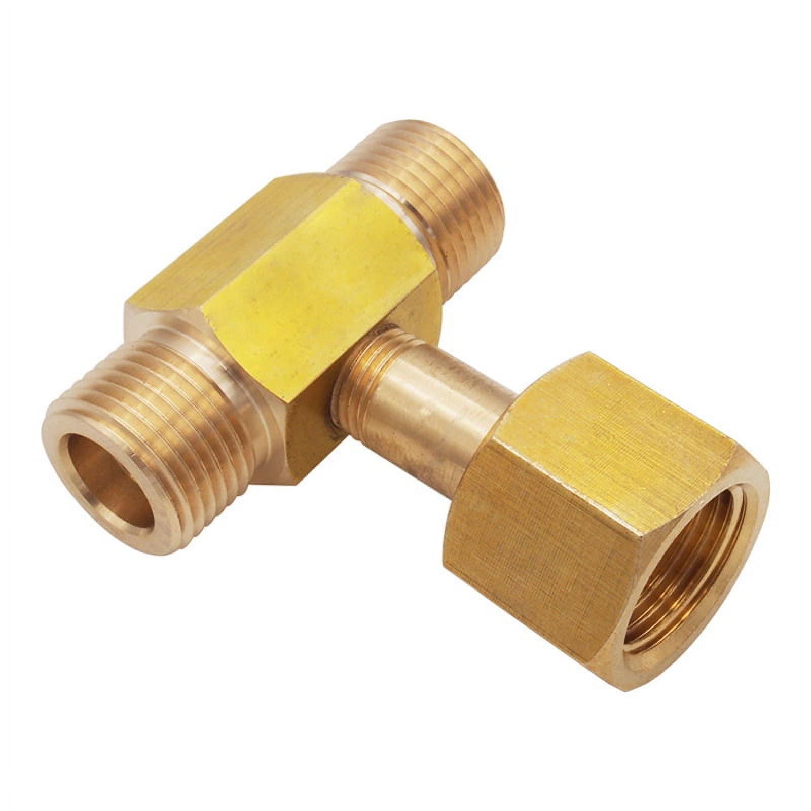 W21.8-14 CO2 Tank Bottle Brass Threaded Tee Fitting 3 Way Connector ...