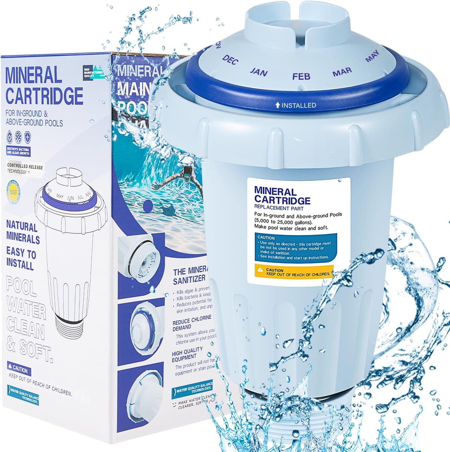 W28175 Pool Mineral Cartridge Replacement Parts Fit for Zodiac Nature2 ...