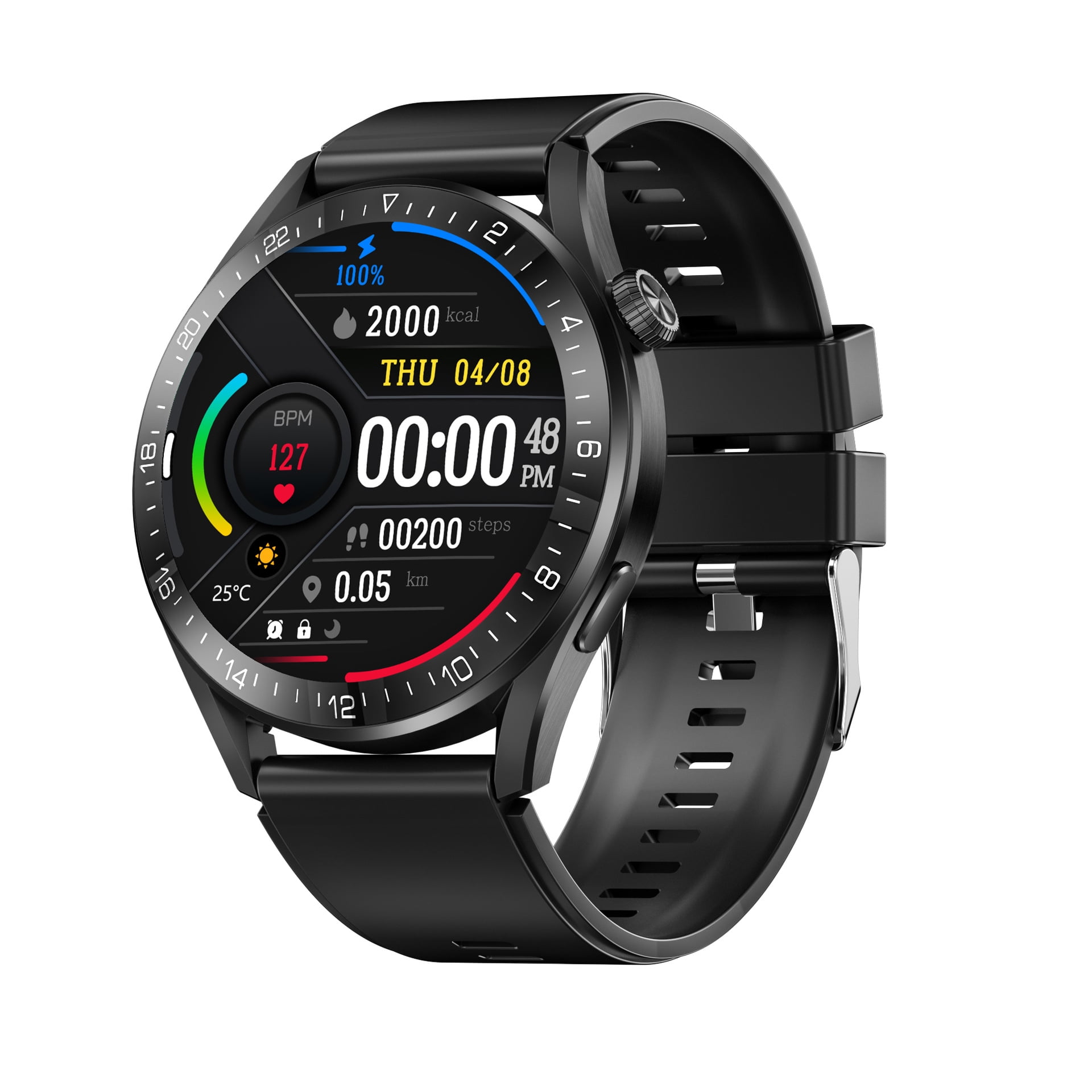 W3 1.28'' IP68 Waterproof 20-day Battery Life Heart Rate/Sleep Monitor ...