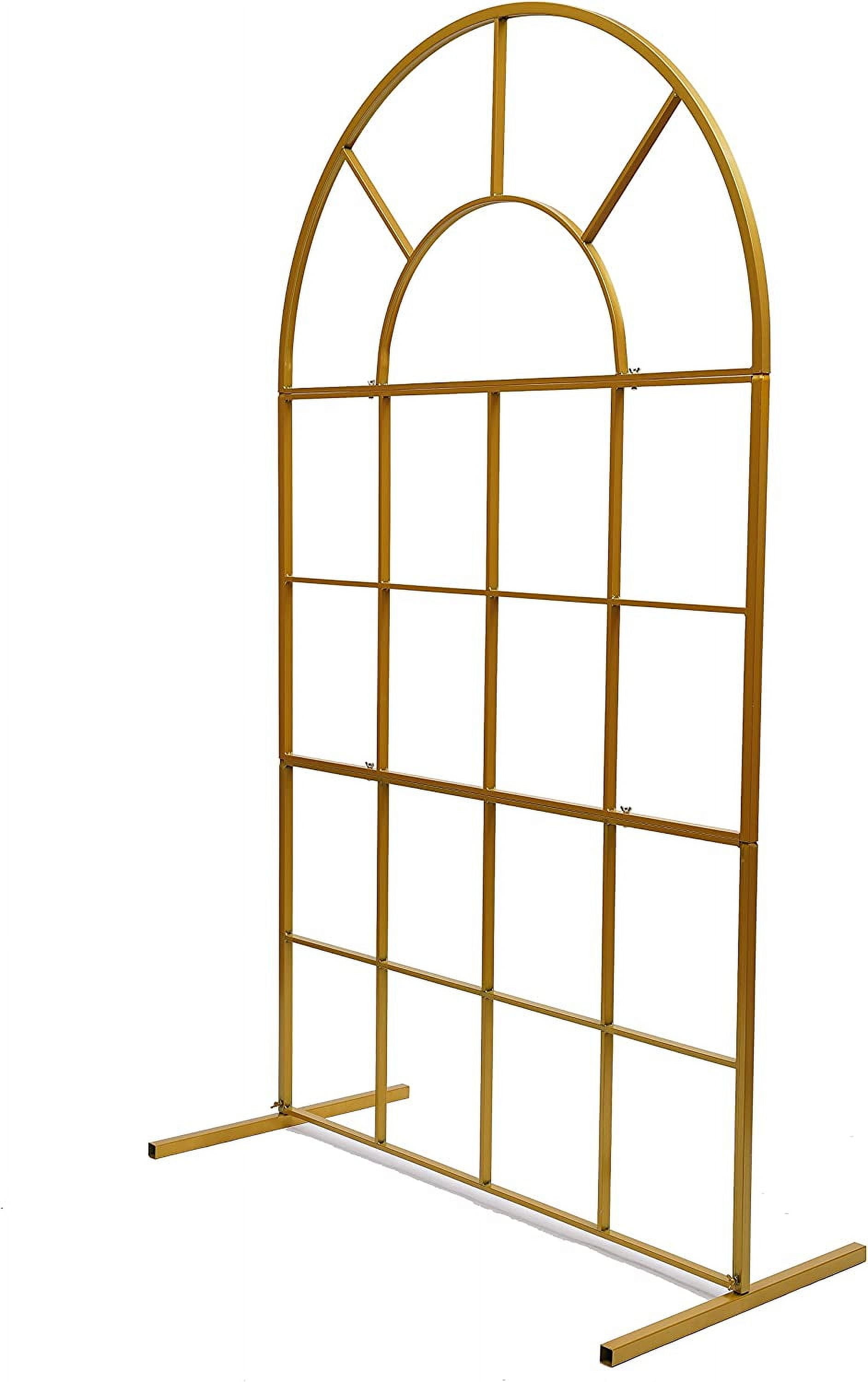 W3.9xH6.5FT Gold Metal Wedding Arches for Ceremony, Iron Arch Backdrop Stand Balloon Arch Stand ...