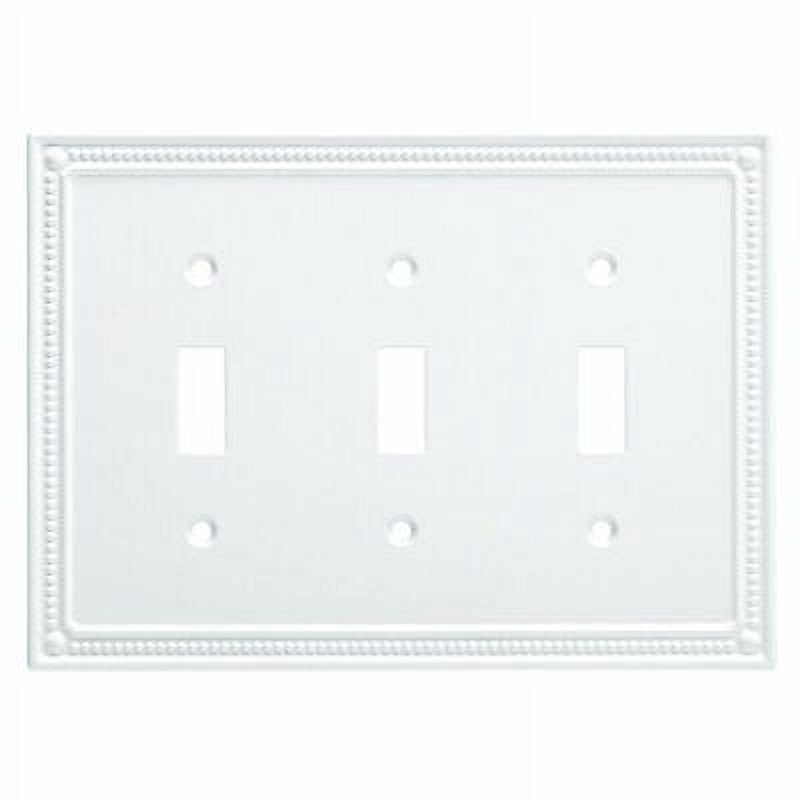 W35066-PW Pure White Classic Beaded Triple Switch Cover Plate - Walmart.com
