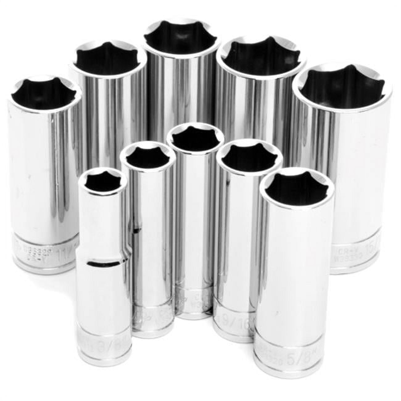 W38300 0.38 In. Drive 6 Point Sae Deep Well Socket Set - Walmart.com