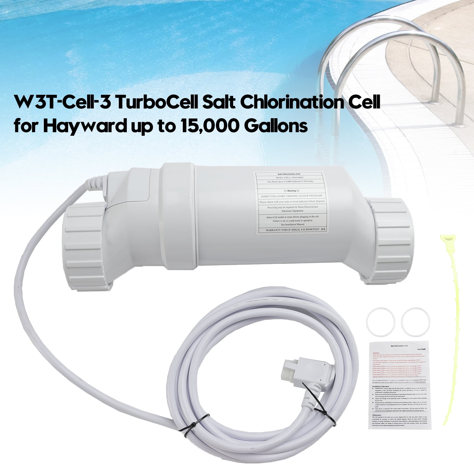 W3T-Cell-3 TurboCell Salt Chlorination Cell for Hayward up to 15000 ...