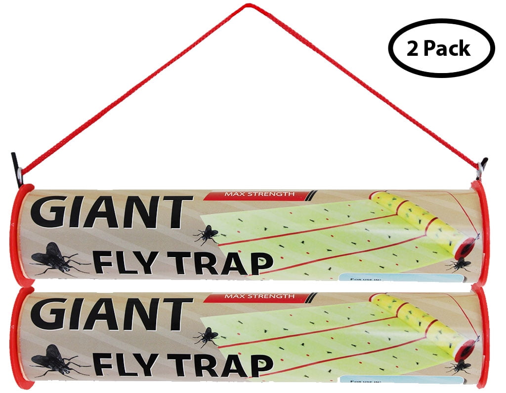 W4W Indoor & Outdoor Giant Sticky Fly Trap Roll, 30 ft, 2 Count ...