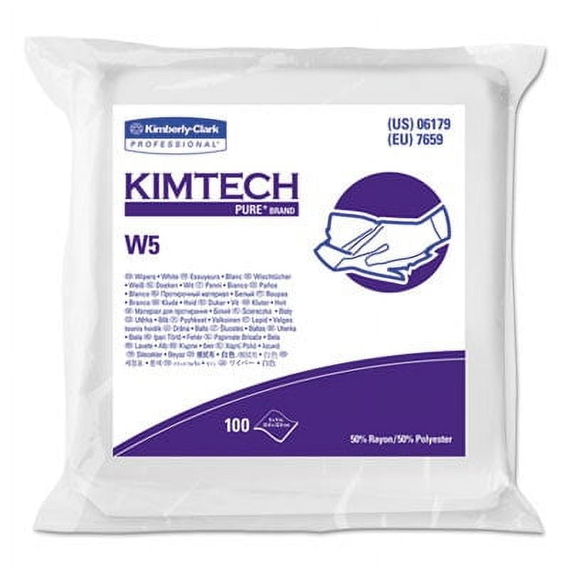 W5 Critical Task Wipers, Flat Double Bag, Spunlace, 9X9, White, 100/Pk ...