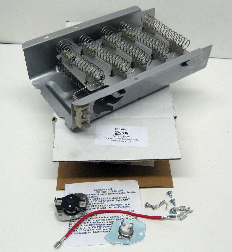 W86PK 279838 & 279816 for Whirlpool Kenmore Heating Heater Element ...