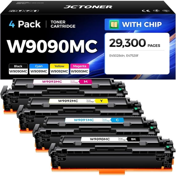W9090MC High Capacity Toner Cartridge Set 4-Pack with Chip Replacement ...
