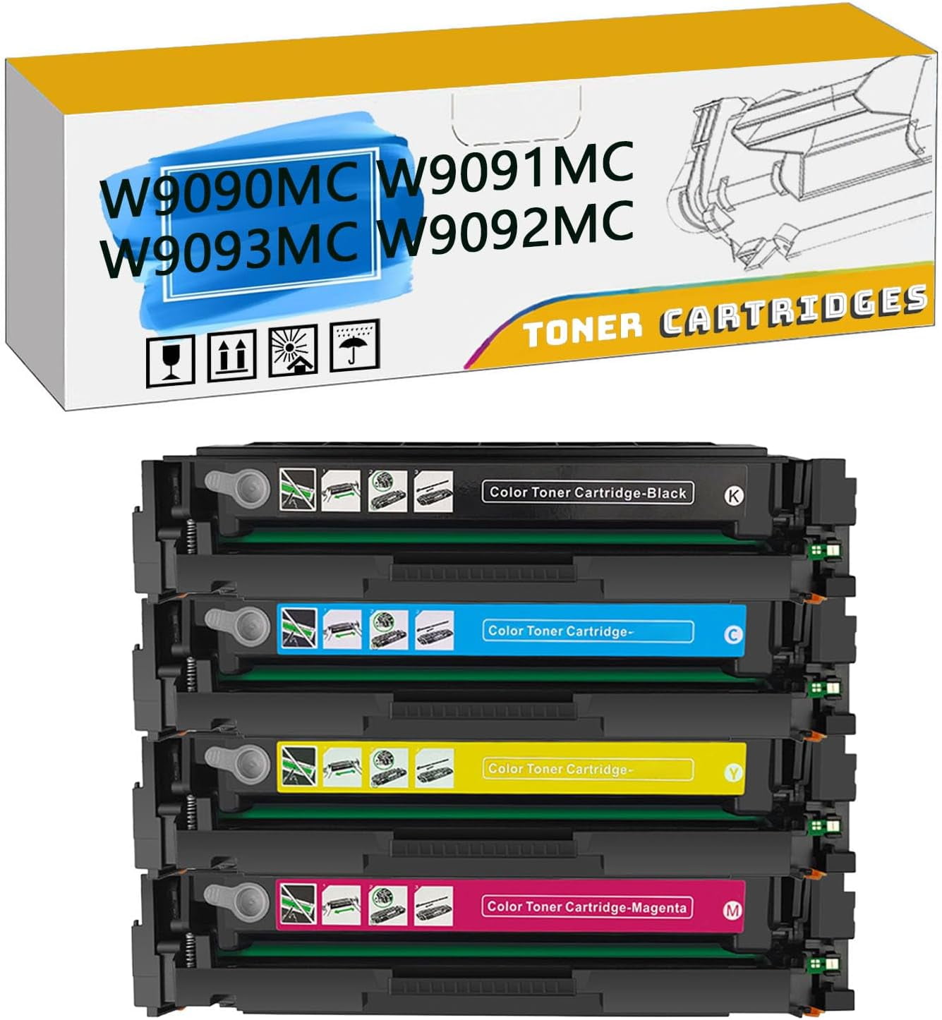 W9090MC W9091MC W9093MC W9092MC Toner Cartridge, Compatible for HP ...