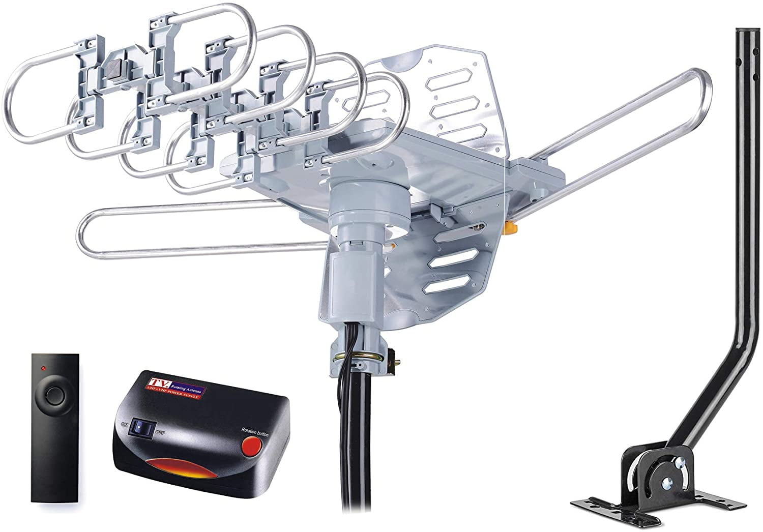 WA-2608 Amplified Outdoor TV Antenna – Long Ran with UHF/VHF, 360 ...