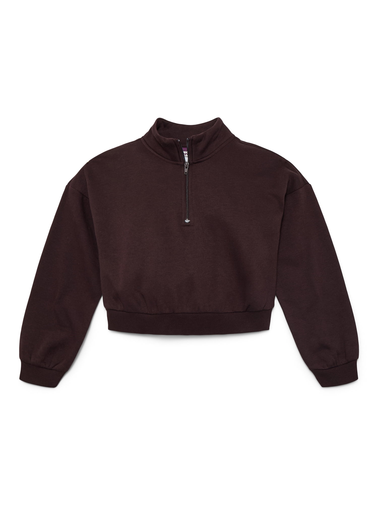 Weekend Academy Girls Fleece Quarter Zip Sweatshirt, Sizes 4-18 ...
