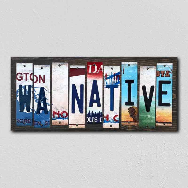 WA Native License Plate Tag Strips Novelty Wood Signs WS-548 8" x ...