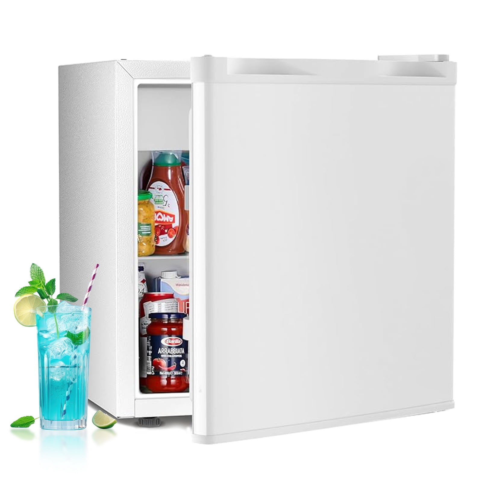 WAA 1.6 cu.ft Small Upright Mini Fridge with Freezer - Removable ...