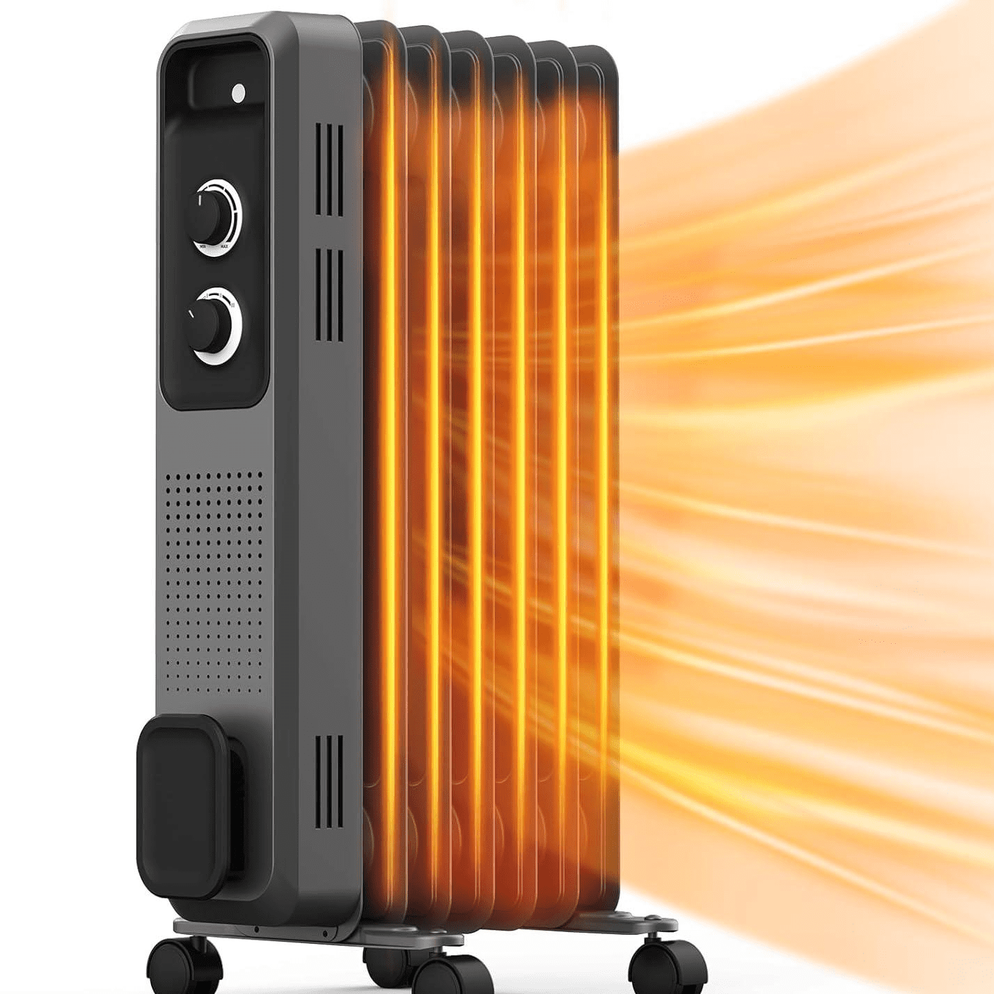 WAA 1500W Portable Electric Oil Filled Radiator Heater 3 Heat Settings ...