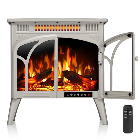 WAA 25'' Electric Fireplace Heater,Overheat Protection Design,3D ...