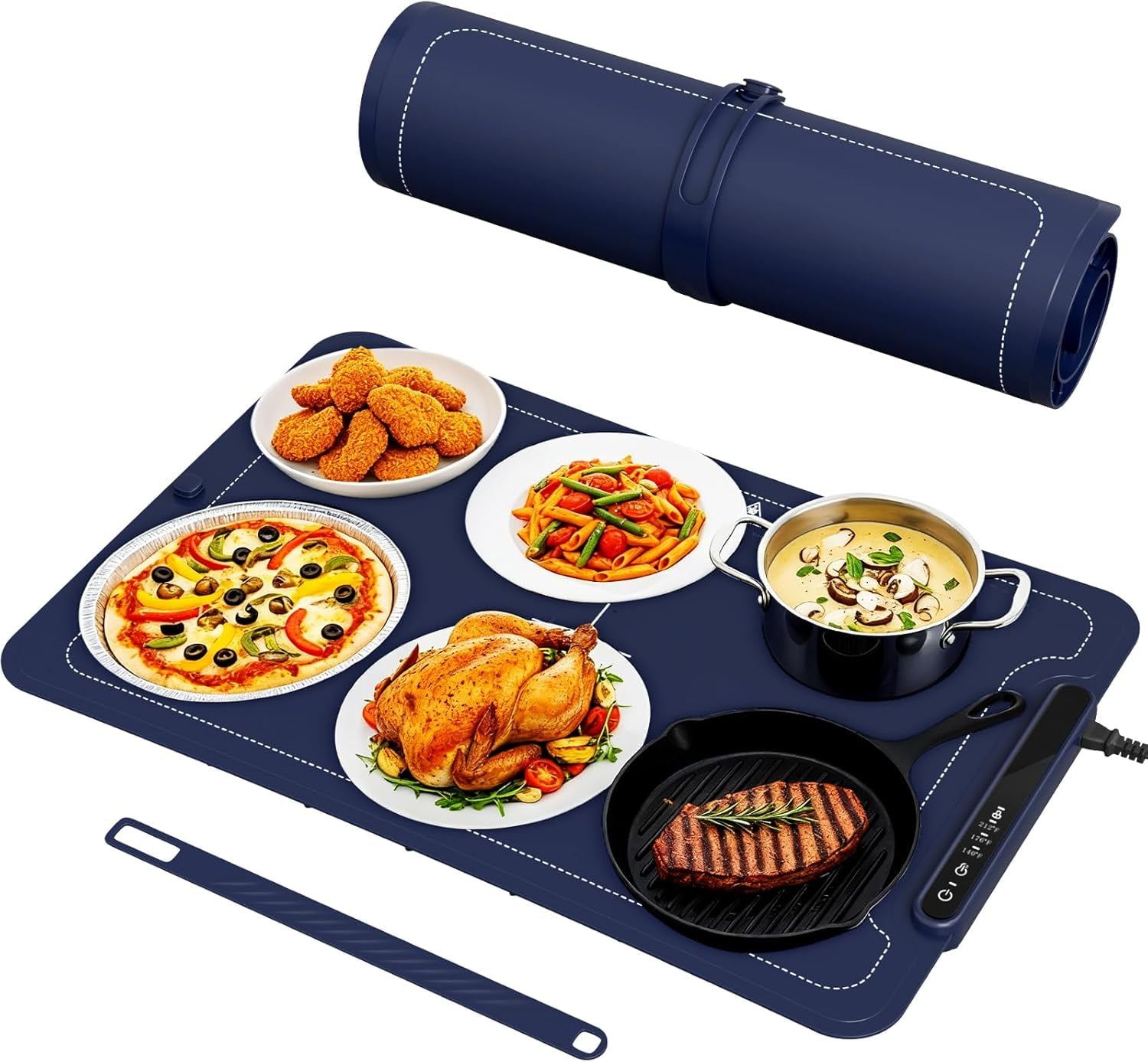 WAA 250W Electric Food Warming Mat 3 Temp (140/176/212°F),Auto Shut-Off ...