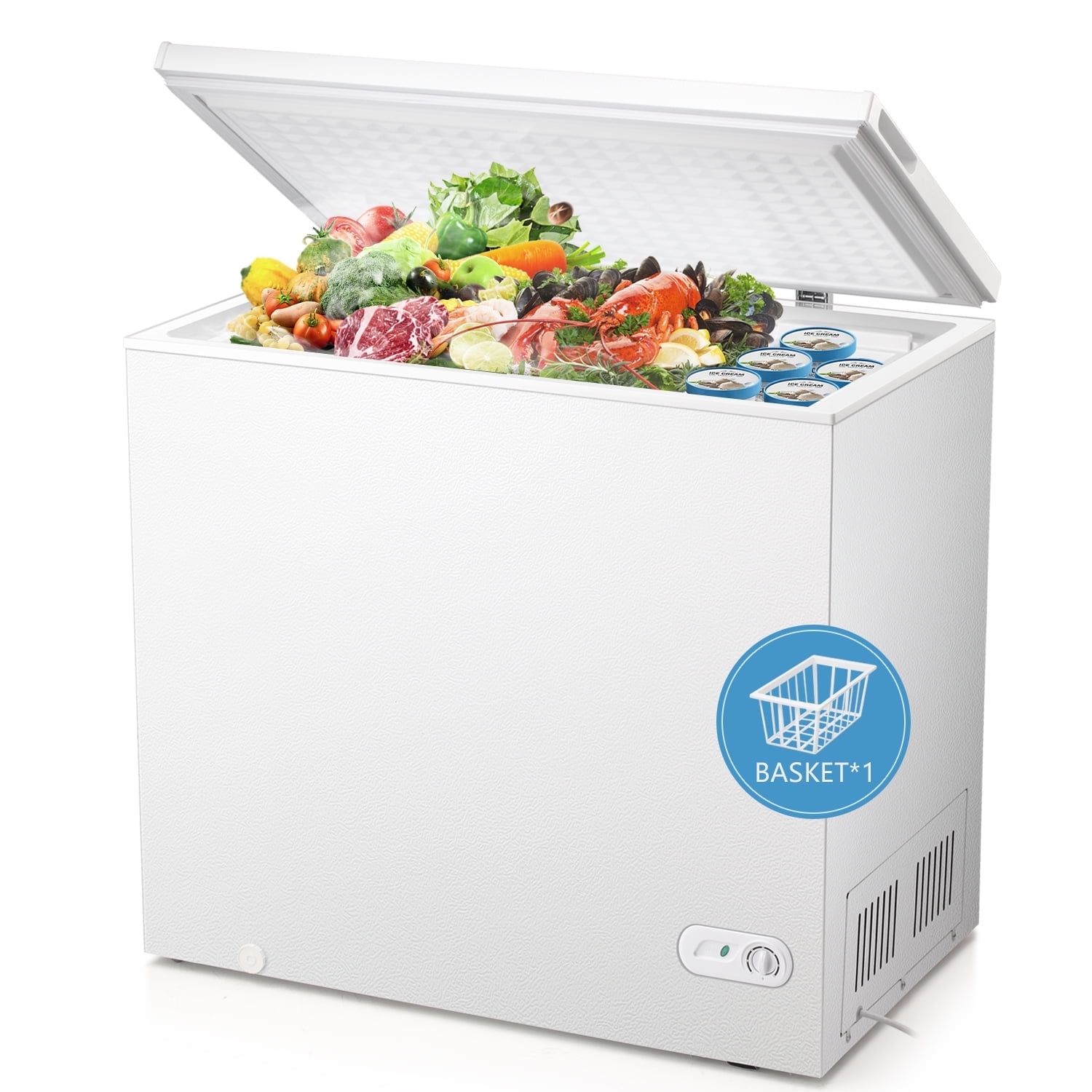 WAA 7.0 Cubic Feet Chest Freezer, Top Open Door, Compact Deep Freezer ...