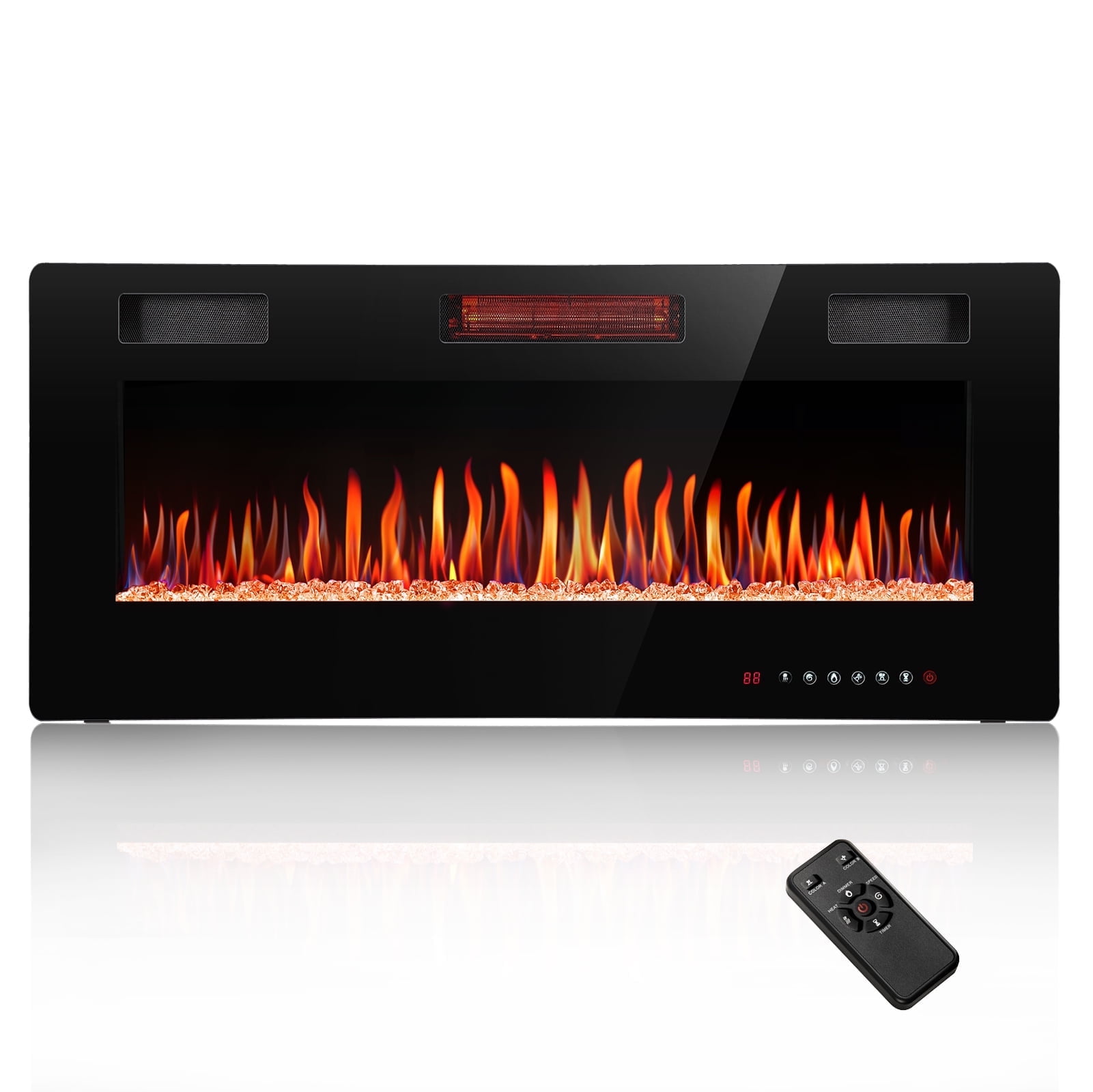 WAA 42-Inch Wall Mounted Electric Fireplace with Remote - Walmart.com