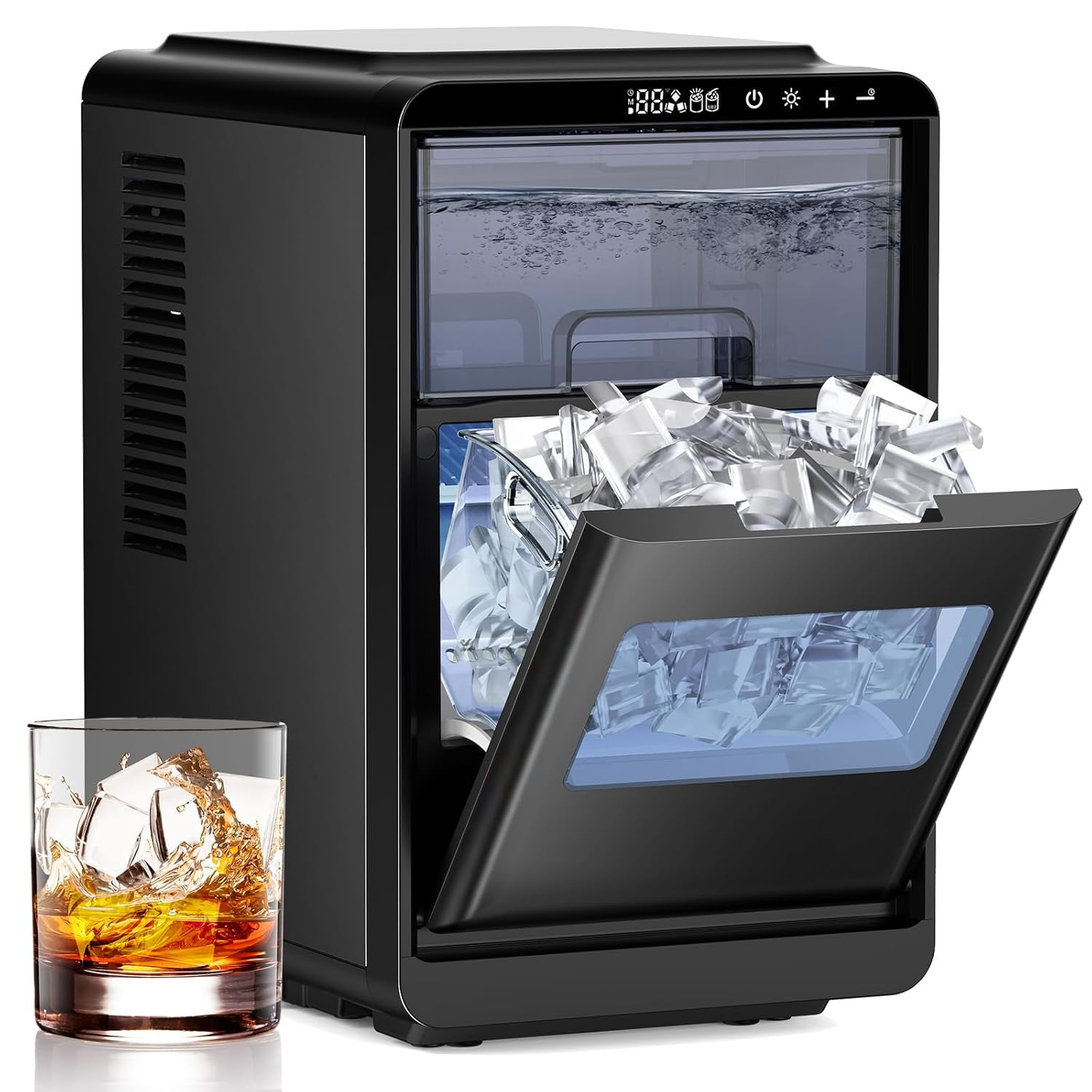 WAA Ice Maker with Crescent Shaped Ice Cubes for Faster Cooking 26 LB ...