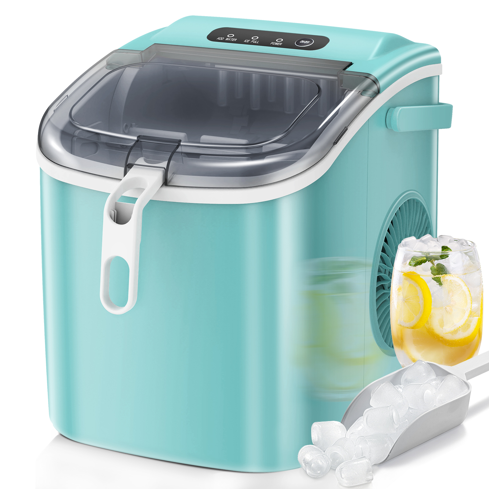 WAA Ice Makers Countertop,Portable Electric Ice Cube Maker Machine with ...