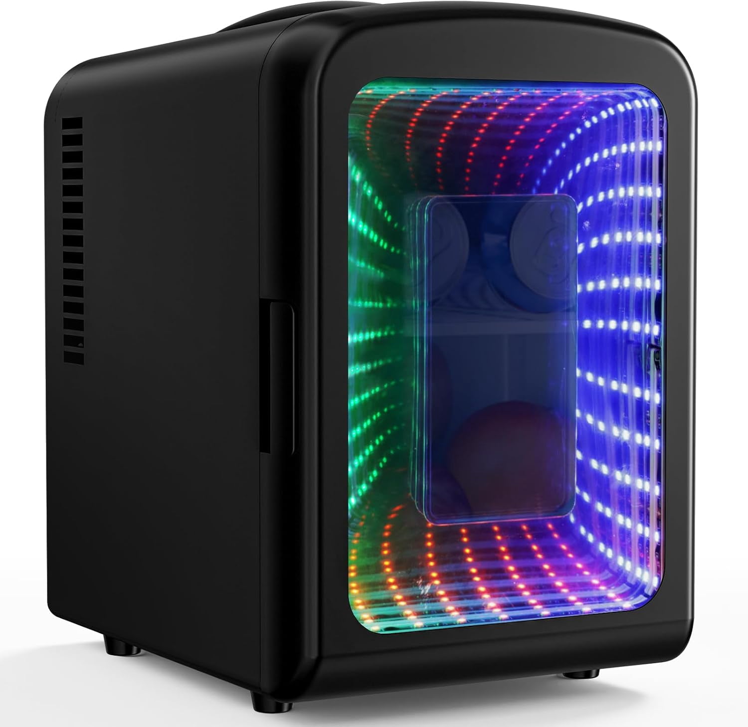 WAA Mini Compact Fridge with Gaming Light 4L/6-Can Capacity Portable ...