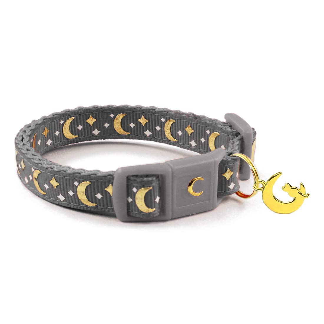WAAAG Cat Collars, Gold Moons and Stars Cat Collar, Safety Breakaway ...