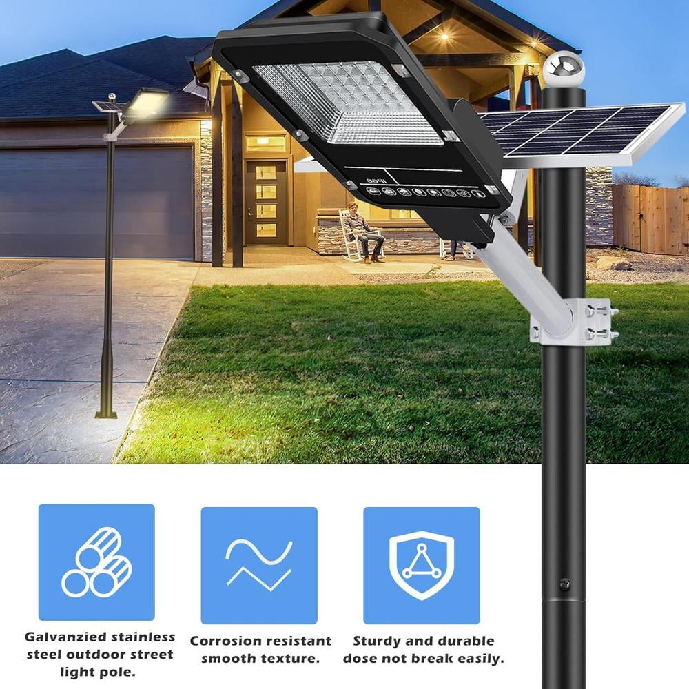 WAASOSCON 13.1-Inch Galvanized Steel Metal Pole, Outdoor Light Pole for ...