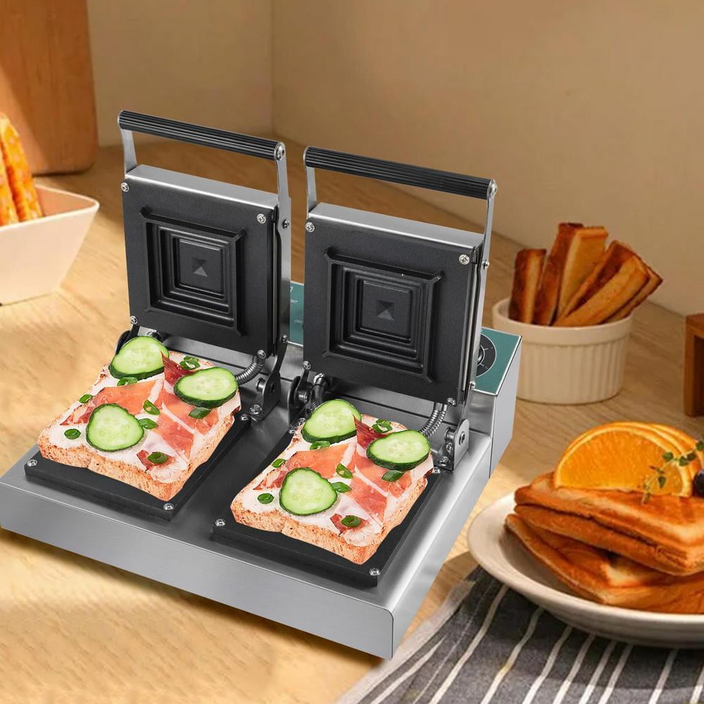 WAASOSCON 2000W Double-Sided Sandwich Press, Commercial-Grade Electric ...