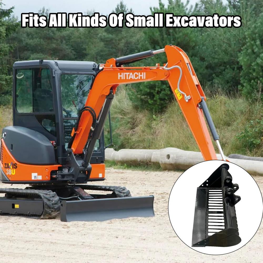 WAASOSCON 23.6x16.1x13.8in Riddle Bucket Excavator Attachments, 24 Inch Soil Sieving Bucket for ...