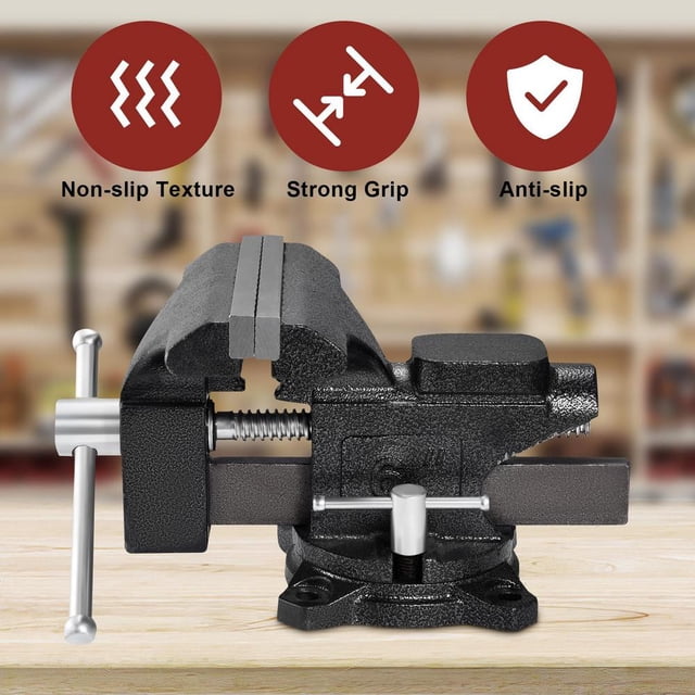 WAASOSCON 6 Inch Forged Steel Vise Clamp with 270° Swivel Base, Heavy ...