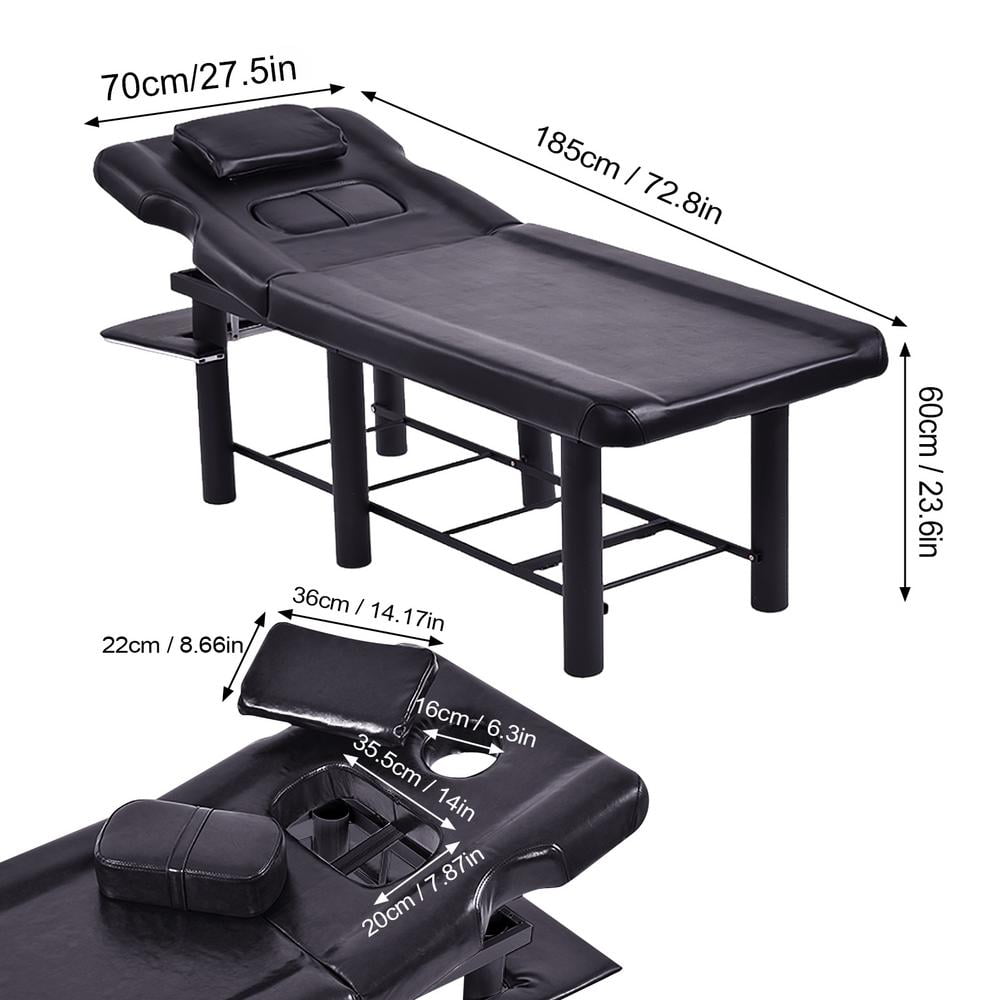 WAASOSCON 72.83x27.56x23.62 inches Stationary Massage Bed, Metal Frame ...