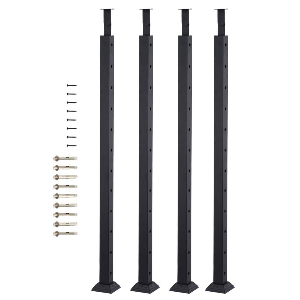 WAASOSCON Cable Deck Railing Kit Carbon Steel Handrail Post 4PCS Black ...