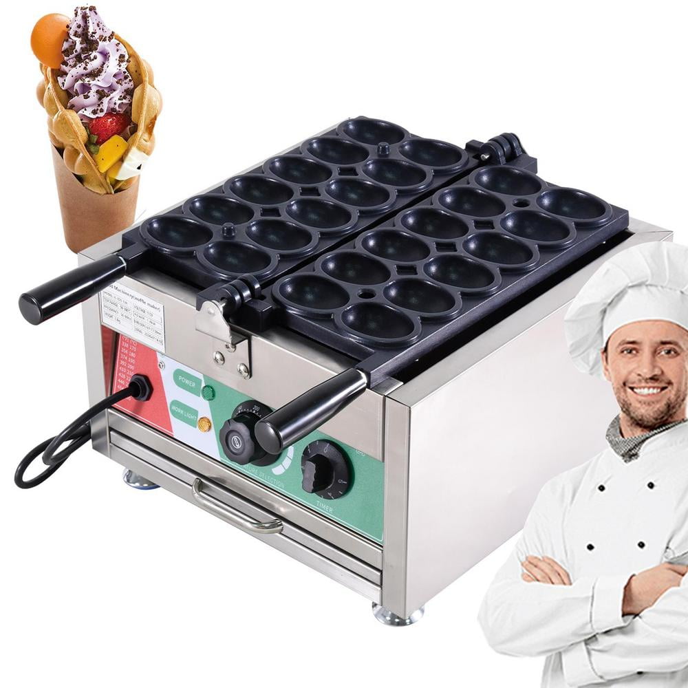 WAASOSCON Commercial Waffle Maker 3000W Smile Egg Puff Waffle Ball ...
