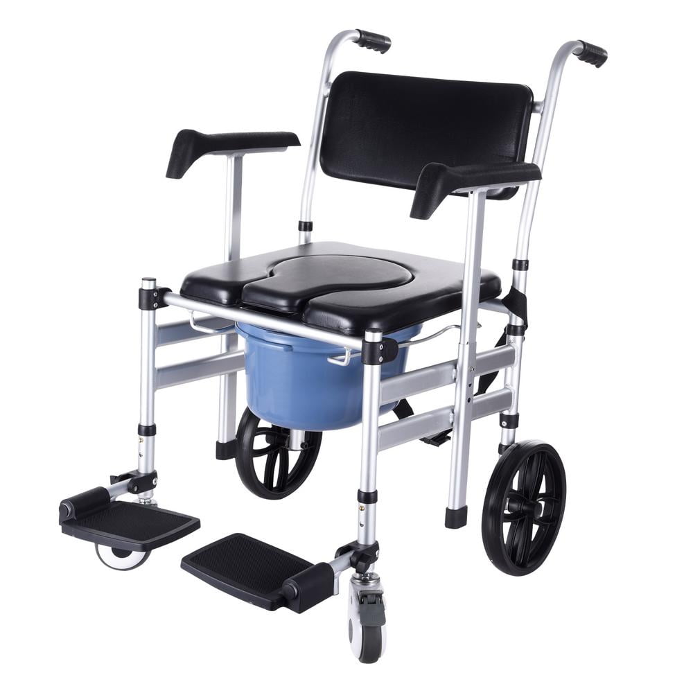 WAASOSCON Commode Toilet Wheel-Equipped Portable Potty Handicap Toilet ...