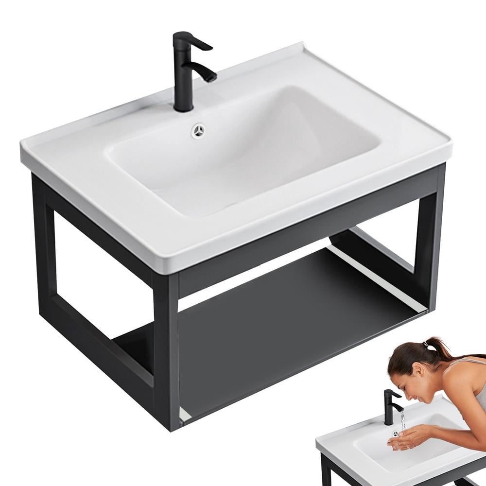WAASOSCON Floating Vanity Elegant Wall-Mounted Bathroom Vanity Sleek ...