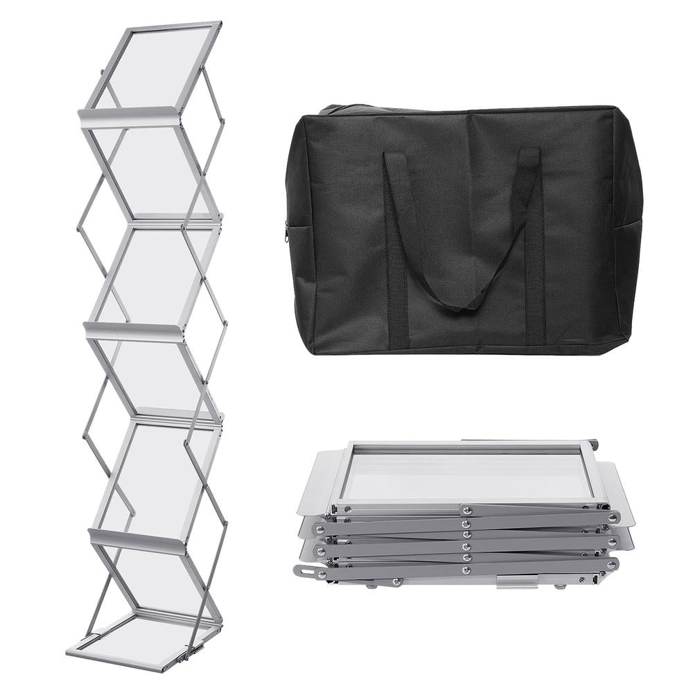 WAASOSCON Foldable Aluminum Brochure Stand, 4-Tier 150cm/59.1 Inch ...