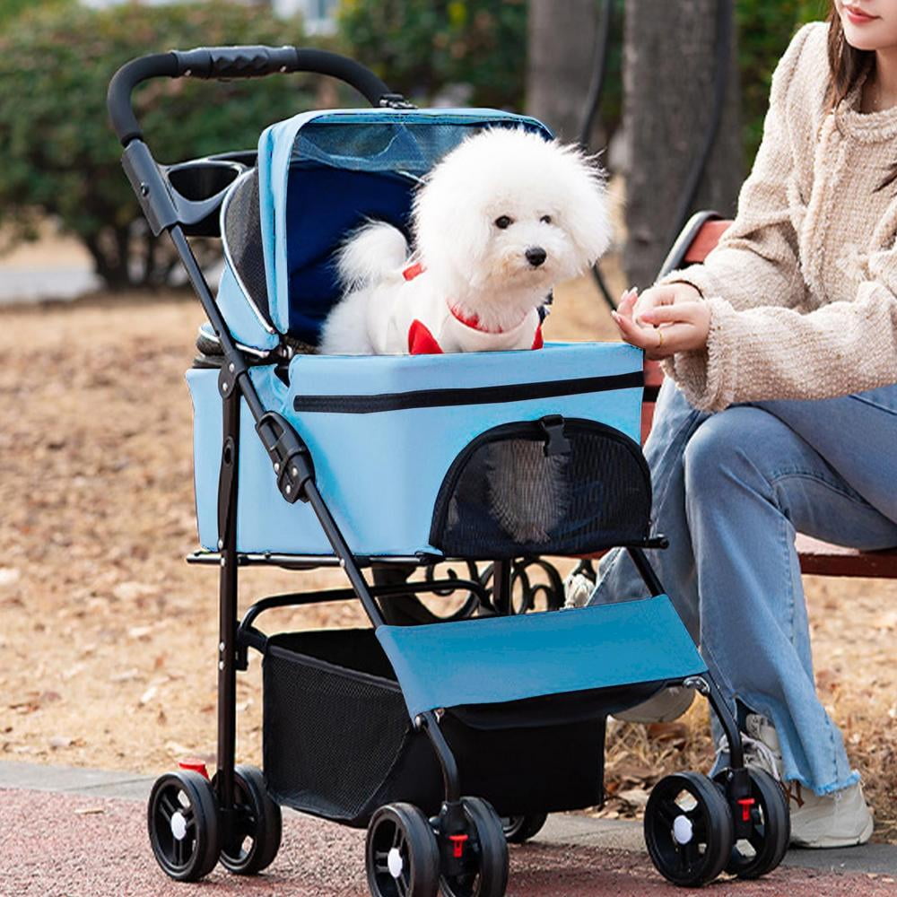 WAASOSCON Folding Shopping Cart Foldable Grocery Cart 360 Degree ...