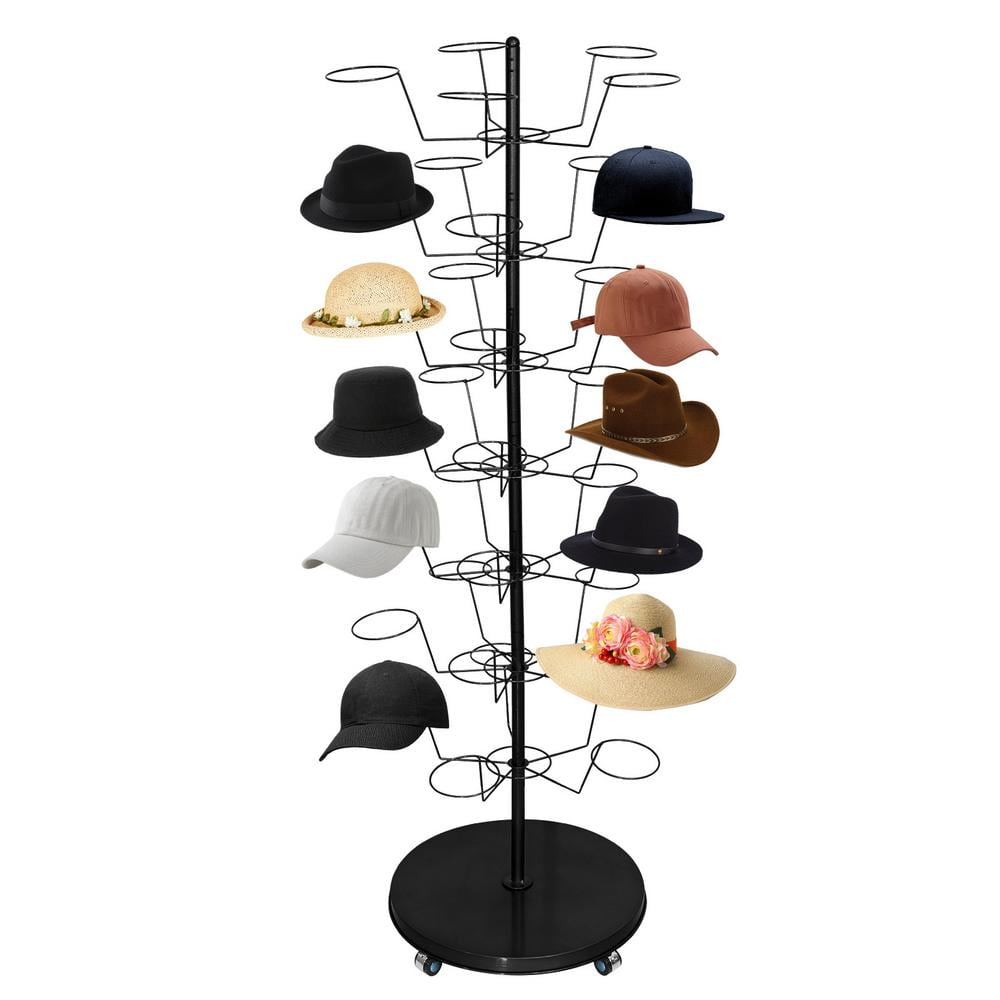 WAASOSCON Freestanding Hat Rack 7-Tier Black Freestanding Hats Rack ...