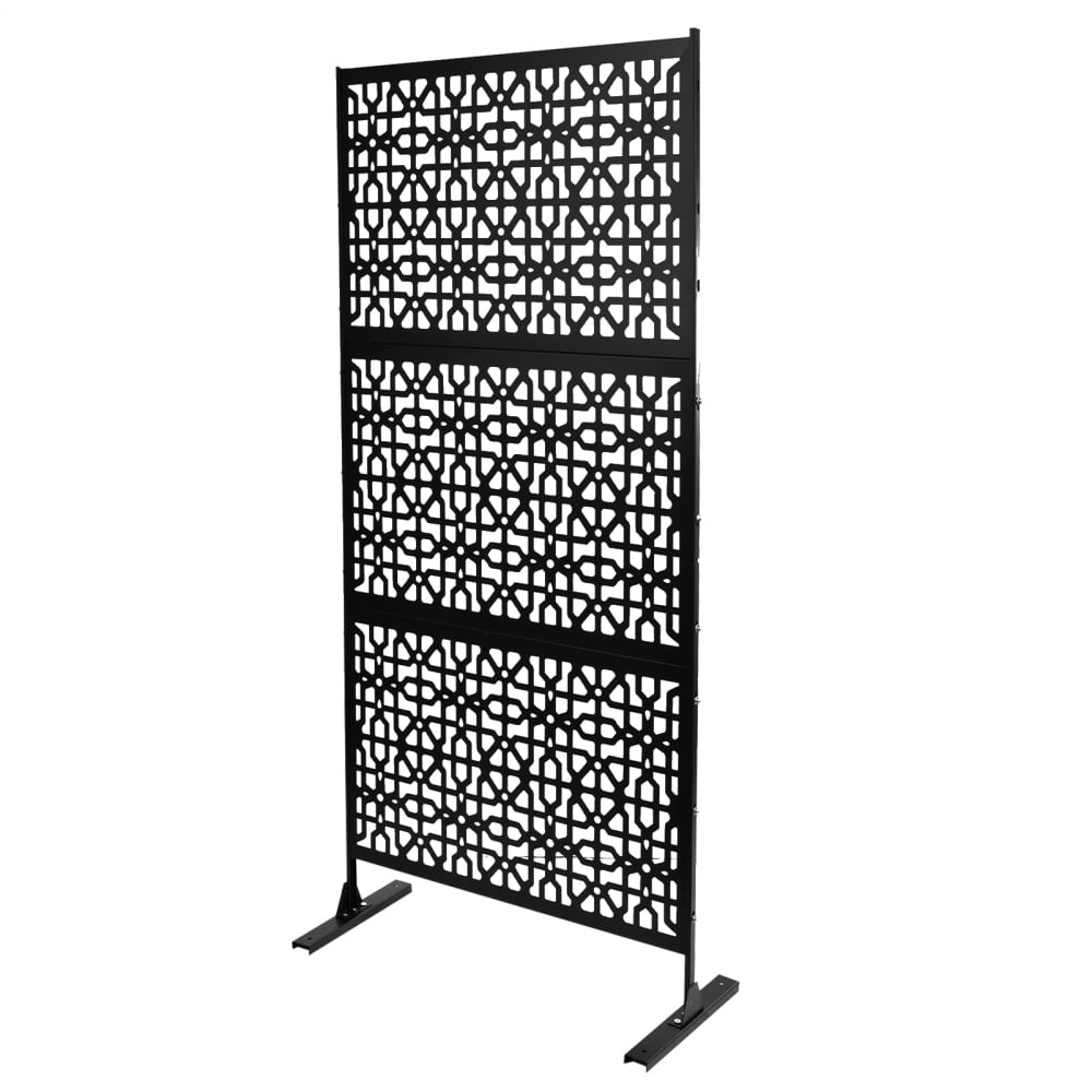 WAASOSCON Freestanding Privacy Screen, 74.8x35.5in Iron Garden Fence ...