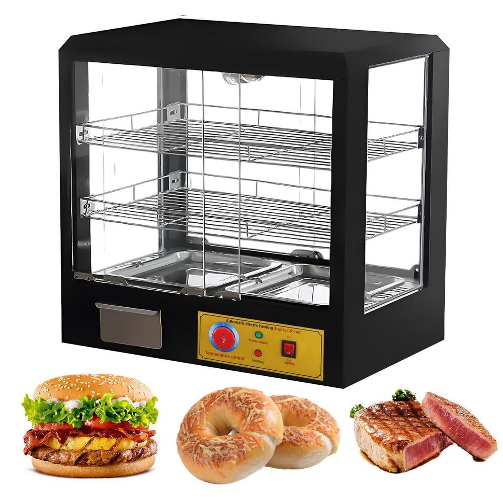 WAASOSCON Hot Food Display Case 3-Tier Glass Door Pastry Display Case ...