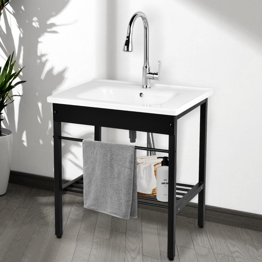 WAASOSCON Laundry Utility Sink with Stainless Steel Bracket ...