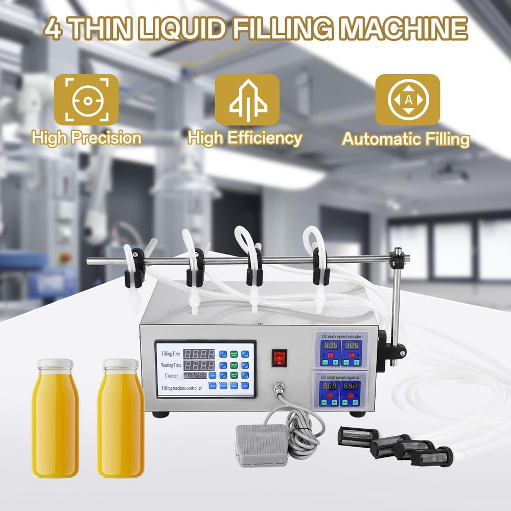 WAASOSCON Liquid Filling Machine 2 Modes 4 Channels Filler Machine ...