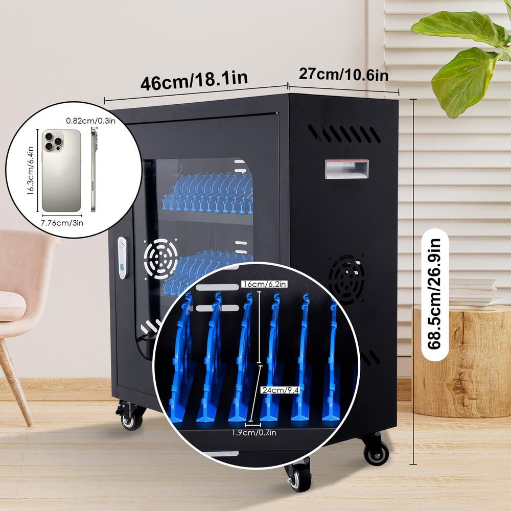 WAASOSCON Portable Cell Phone Locker with Wheels, 26.97x18.11x10.63 ...