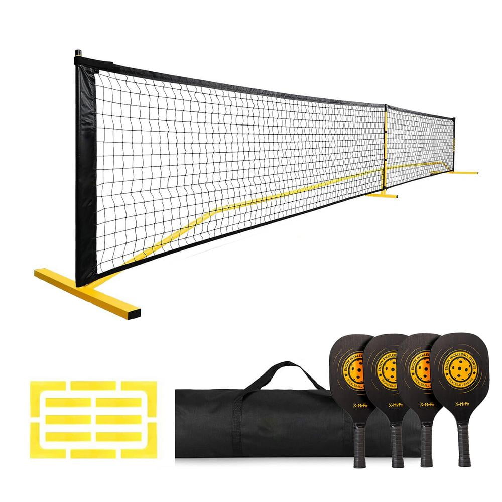WAASOSCON Portable Tennis Net Set with 4 Rackets & Court Marker - 2.2ft ...