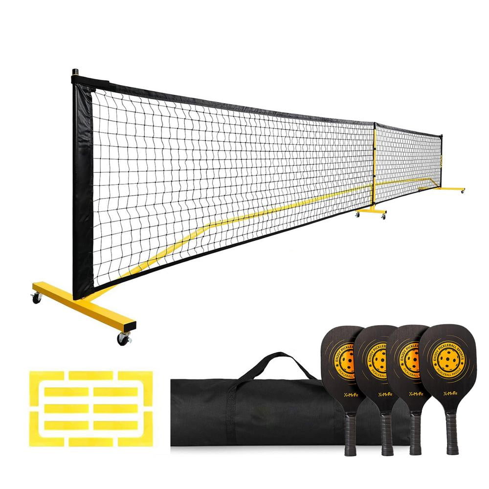 WAASOSCON Portable Tennis Net Set with 4 Rackets & Court Marker - 2.2ft ...