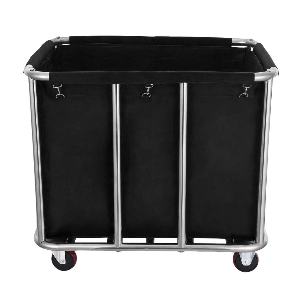 WAASOSCON Rolling Laundry Cart with Wheels 330 Lbs Load Rolling Steel ...