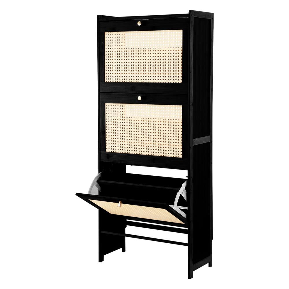 WAASOSCON Shoe Rack Storage Cabinet Rectangular Shoe Cabinet Organizer ...