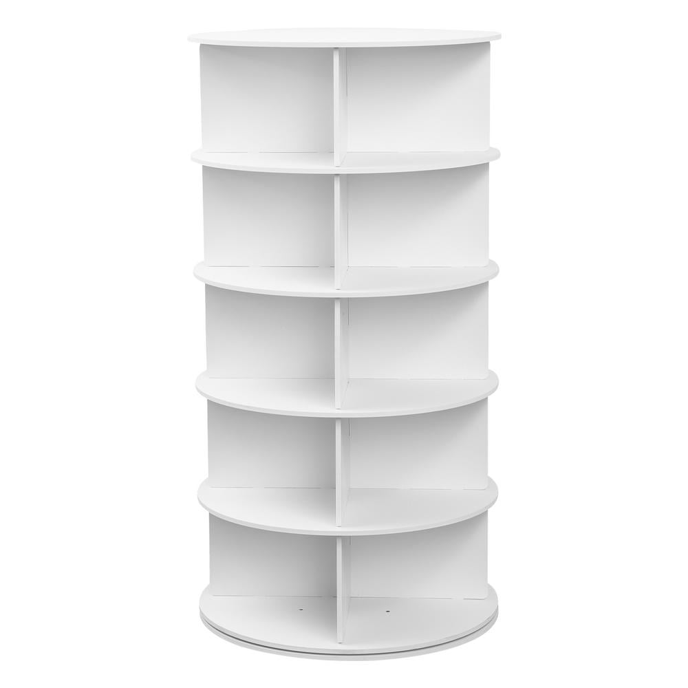 WAASOSCON Shoe Rotating Organizer 5-Tier Rotating Shoe Storage Shelf ...
